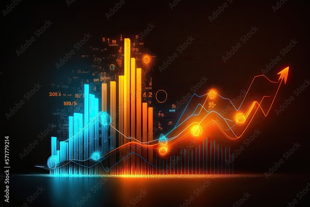 Business digital graph chart in stock trade market. Growth investment ...
