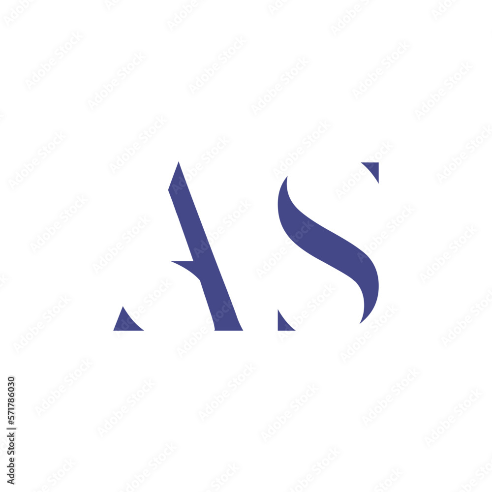 abstract letter AS logo design vector isolated on white background ...