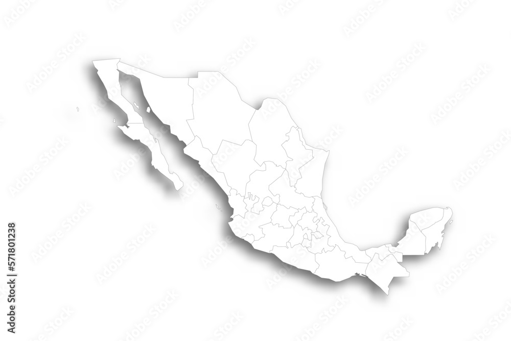 Mexico political map of administrative divisions - states and Mexico ...