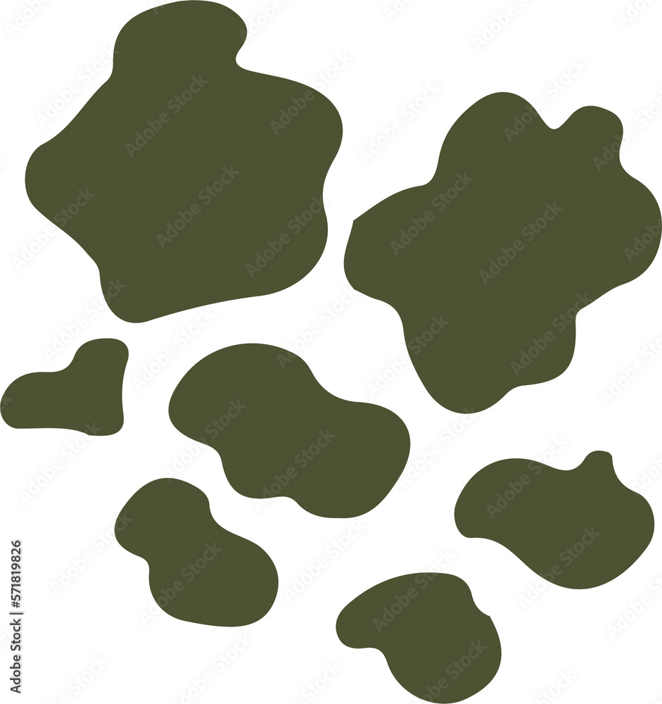 Lichen or moss isolated PNG element. Forest woodland fungus. Cute hand ...
