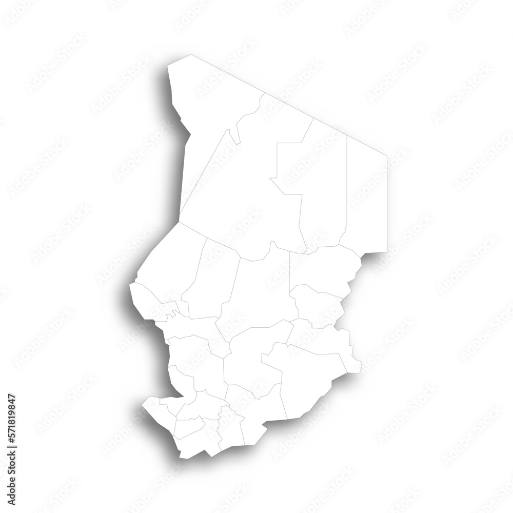 Vector de Stock Chad political map of administrative divisions ...