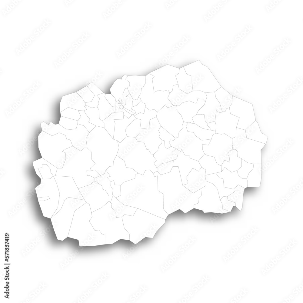 North Macedonia political map of administrative divisions ...