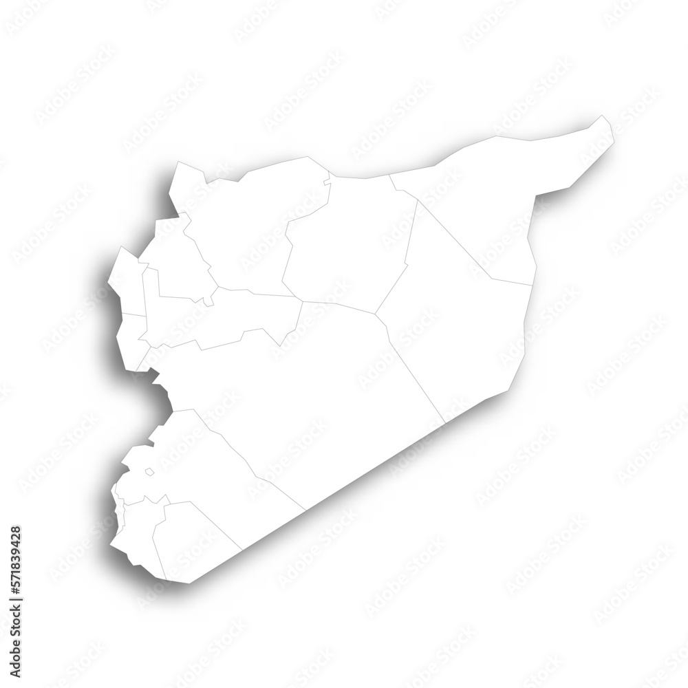 Syria political map of administrative divisions - governorates. Flat ...