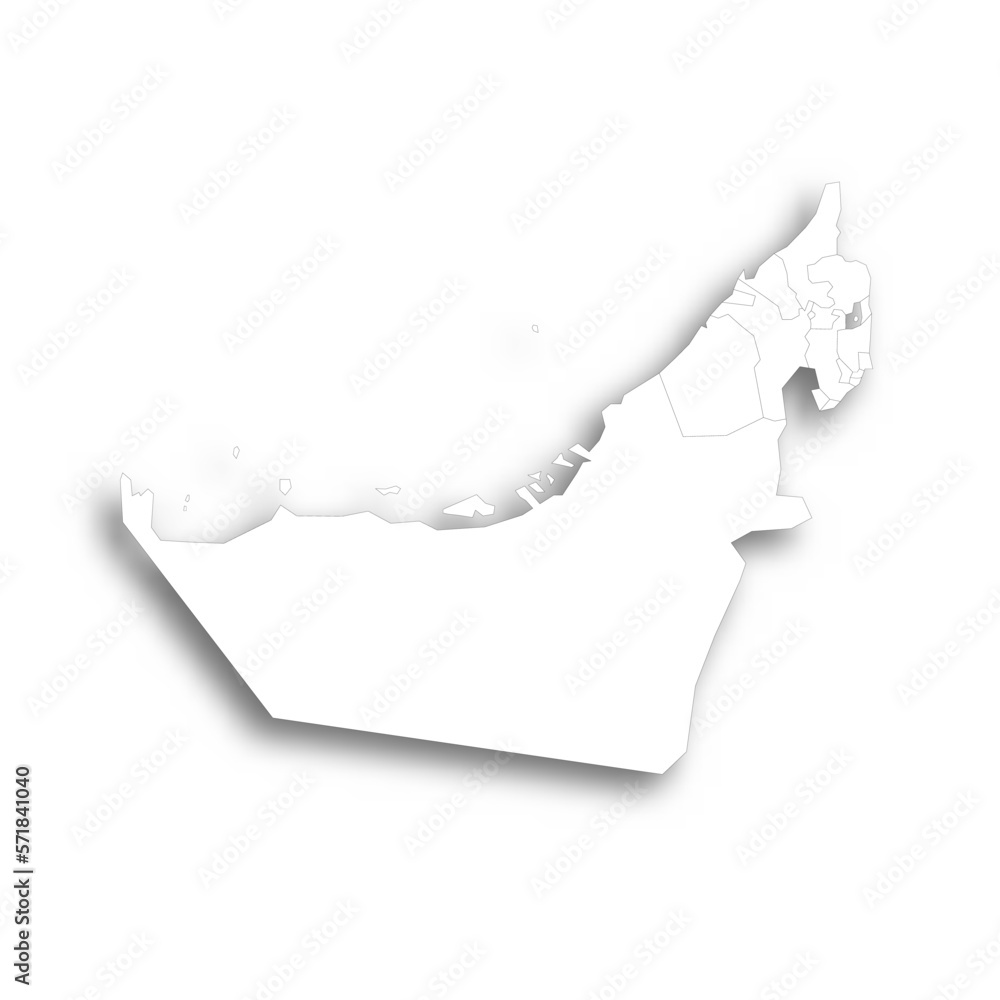 Vektor United Arab Emirates political map of administrative divisions ...