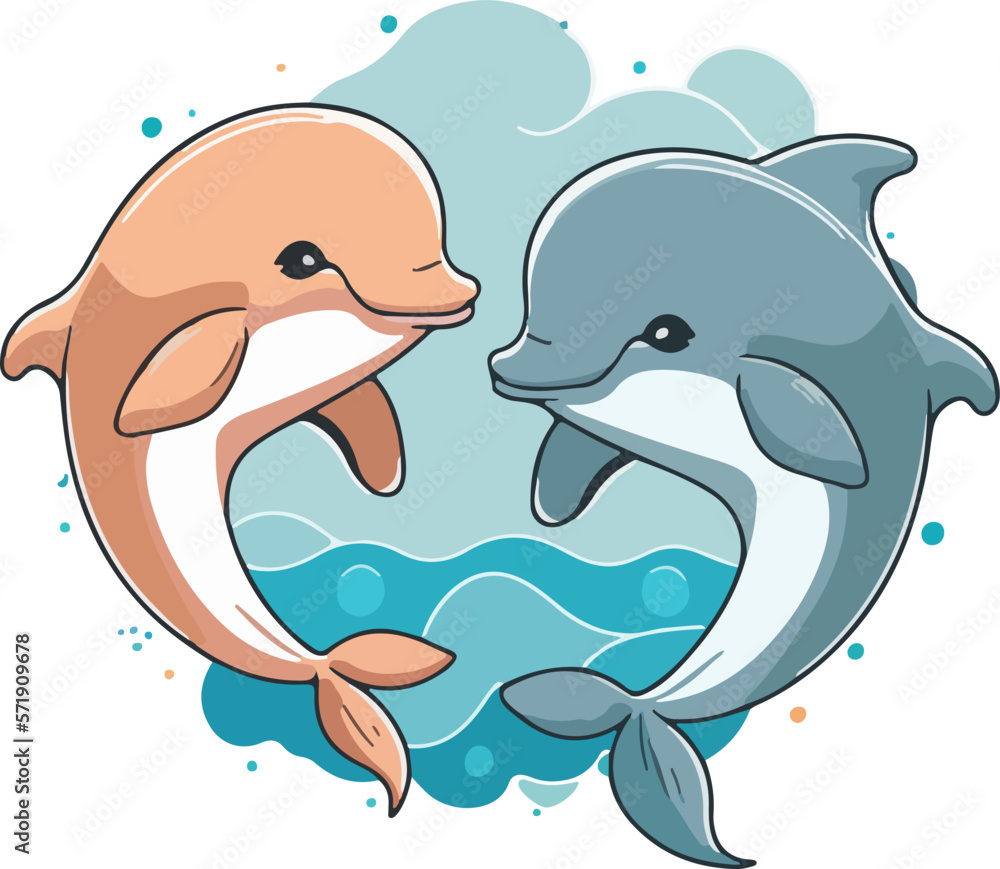 dolphin cute chibi kawaii Stock Vector | Adobe Stock