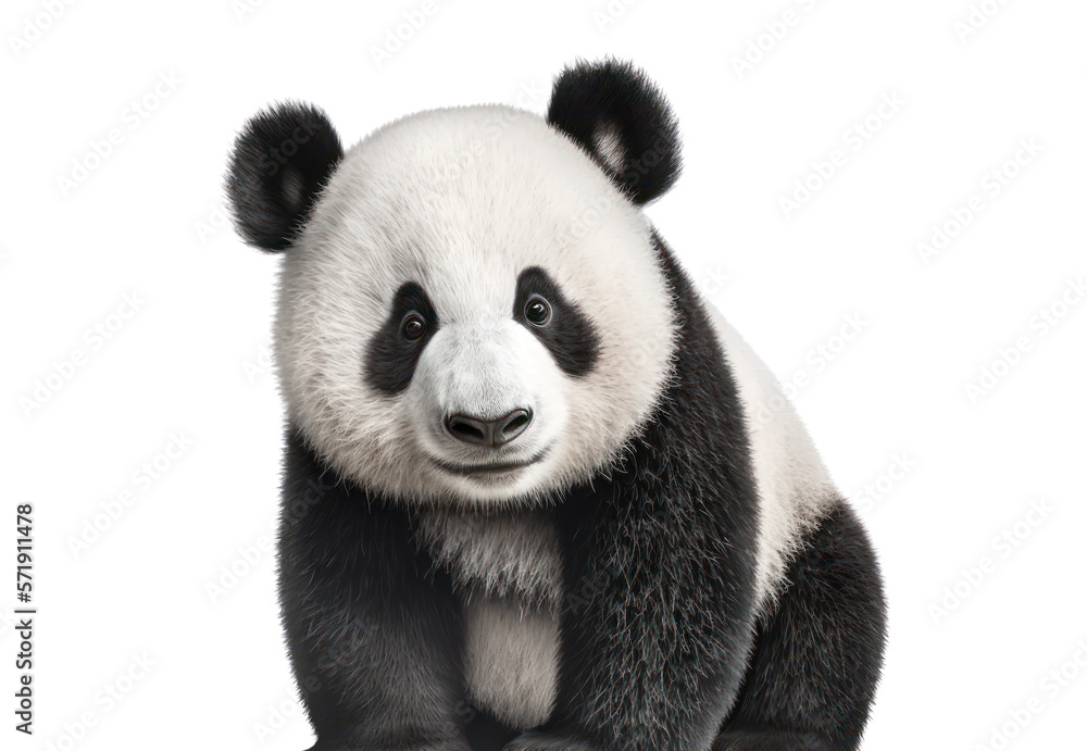 Giant panda isolated on white, , transparent background, PNG ...