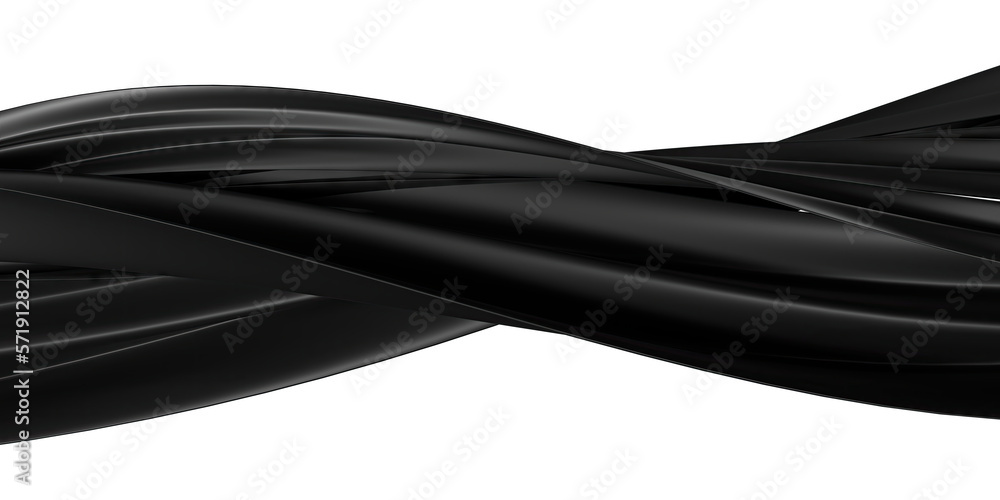 Black liquid airy stream isolated abstract dramatic modern luxury 3D ...