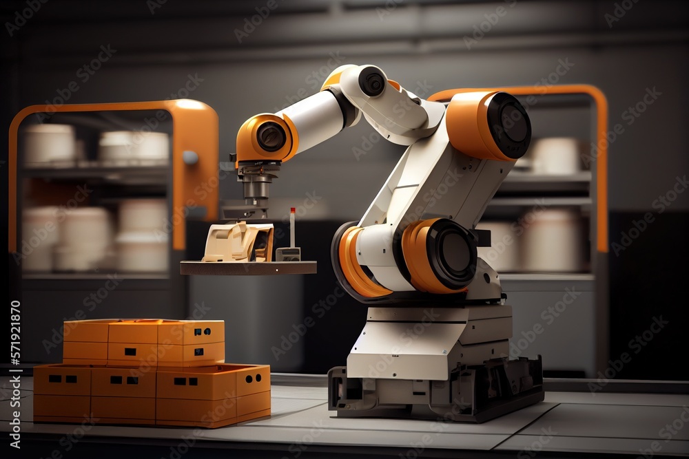 Ilustración de Stock Autonomous robot. Use of robots and automation technology to replace manual ...