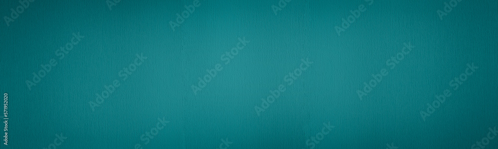 Dark teal textured wide background. Turquoise color wall panoramic ...