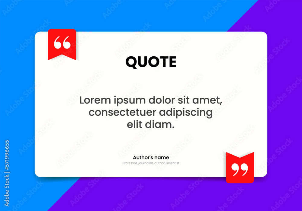 3D bubble testimonial banner, quote, infographic. Social media post ...