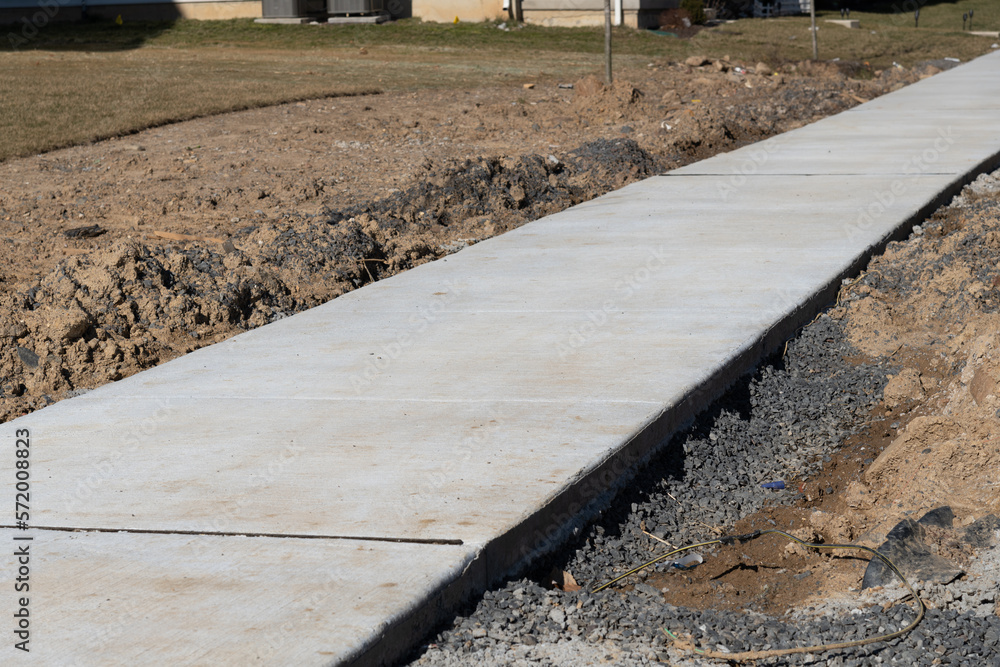 new concrete footpath sidewalk cement street material gray gravel urban ...