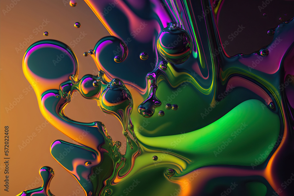 Generative AI illustration of abstract oil drops Stock Illustration ...