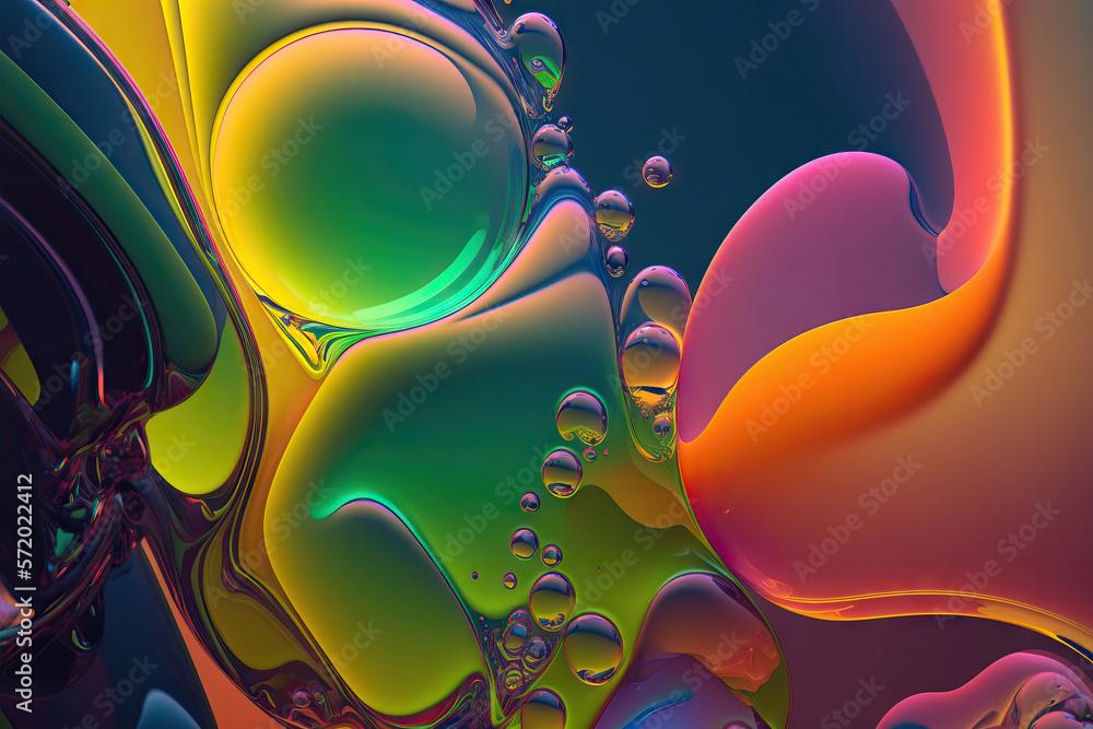 Generative AI illustration of abstract oil drops Stock Illustration ...
