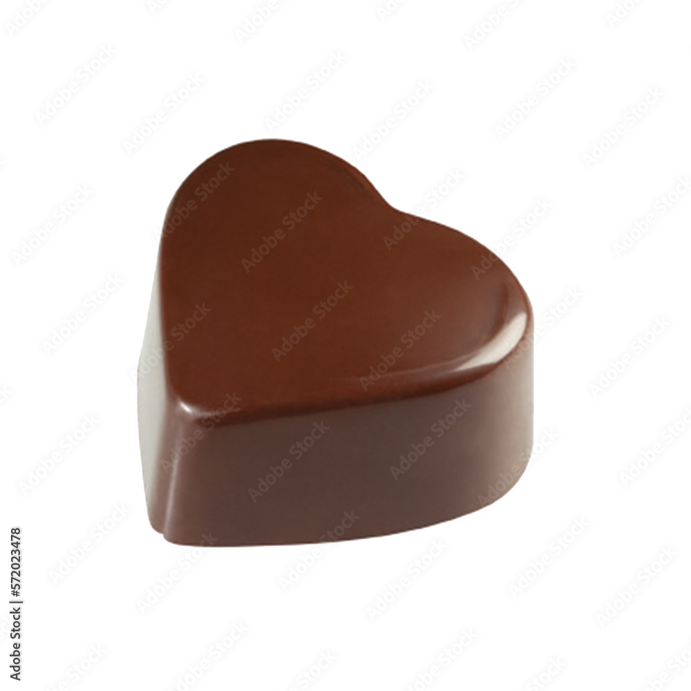 Heart shaped chocolate candy isolated over transparent background ...