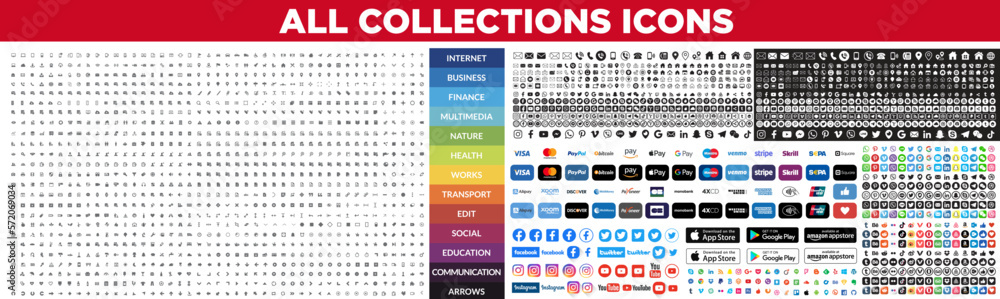 All collections icons Stock Vector | Adobe Stock