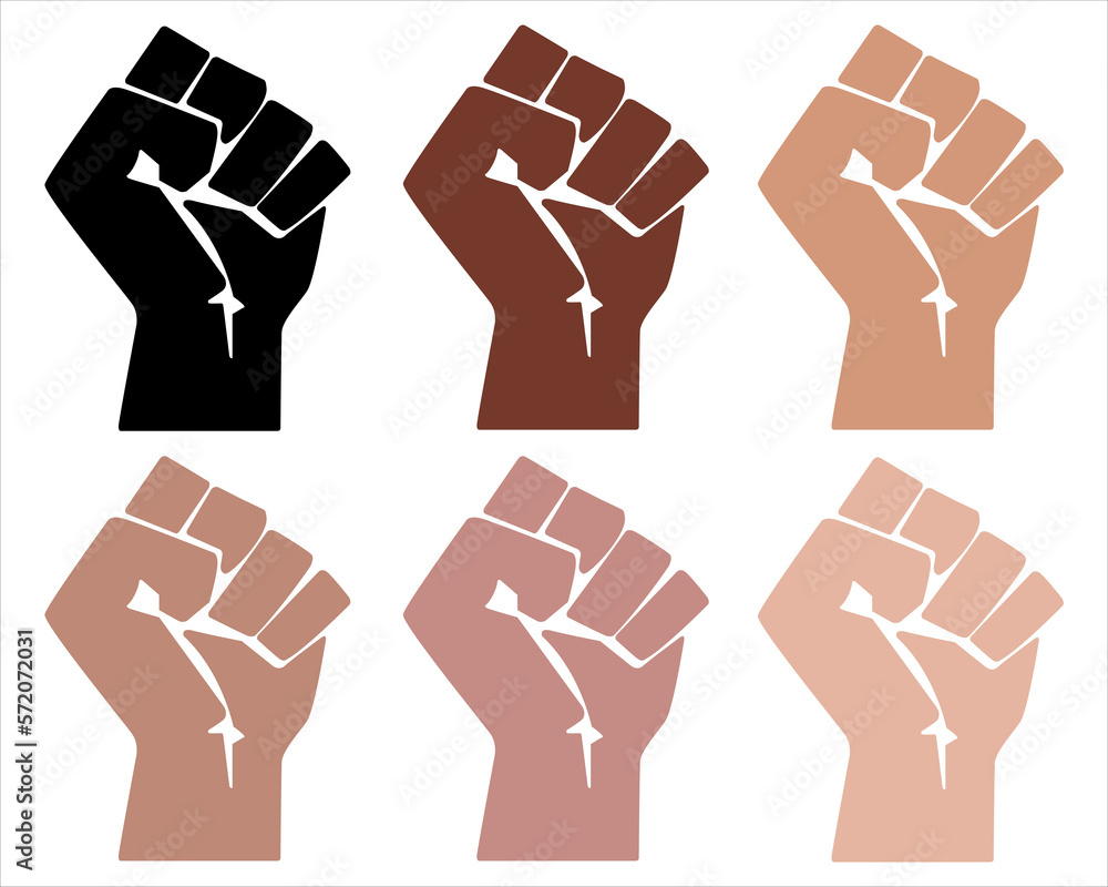 Black Lives Matter hand symbol vector Illustration. BLM hand sign in ...