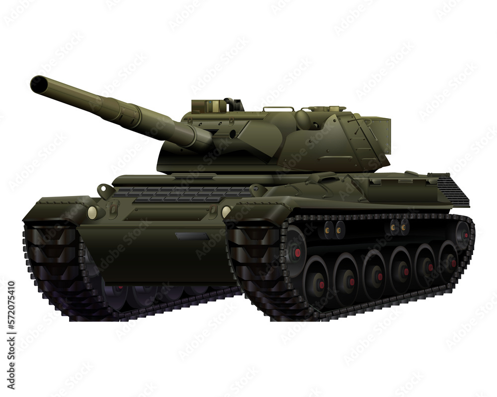 German Leopard I main battle tank in realistic style. Military vehicle ...