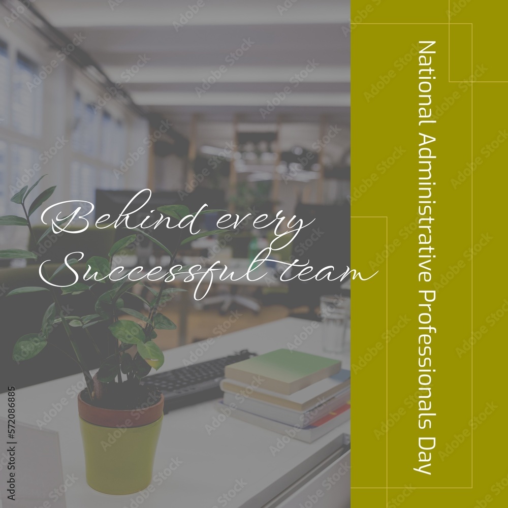 Composition of national administrative professionals day text over ...