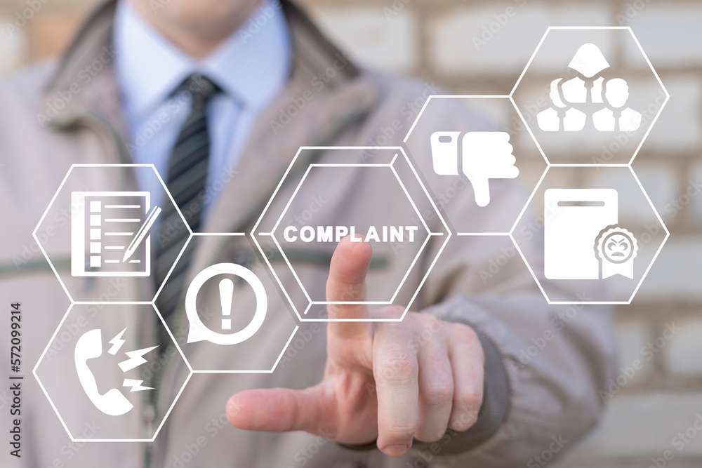 Complaints concept. Customer complaint, dissatisfaction from product or ...