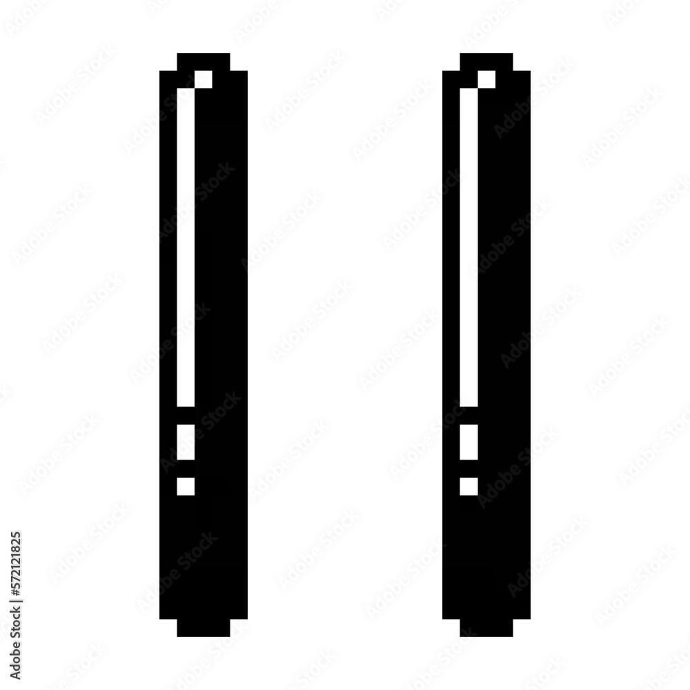 Pause button icon black-white vector pixel art icon Stock Vector ...