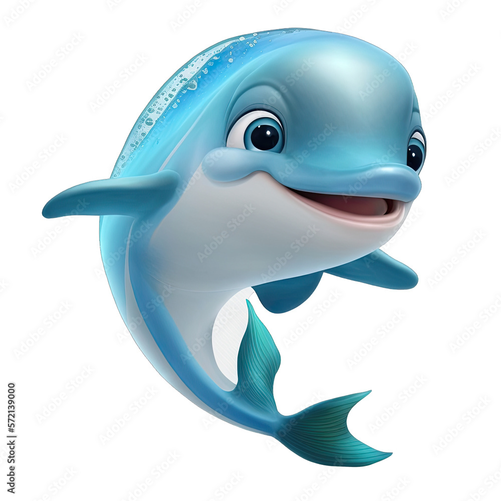 Cute Animation Cartoon Character Animal dolphin Design Elements ...