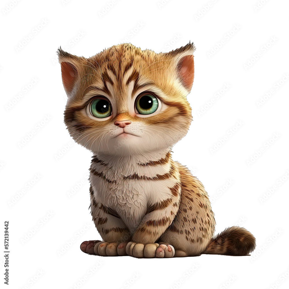 Cute Animation Cartoon Character Animal Wild cat Design Elements ...