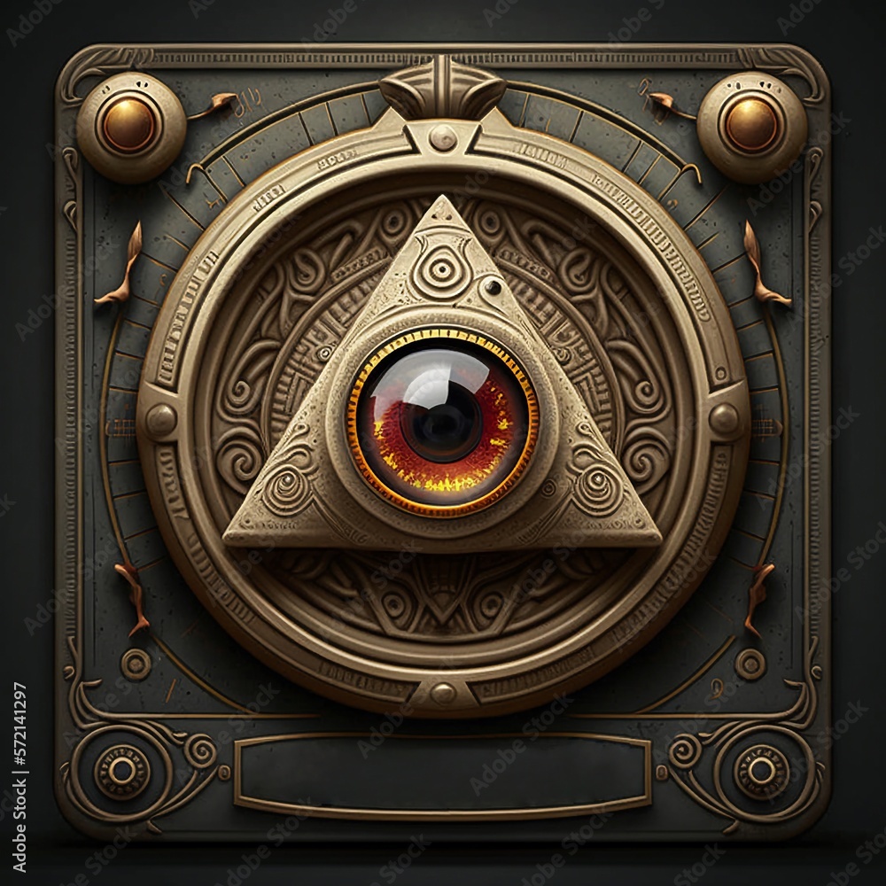 Mysterious Steampunk Device or Safe with an Eye in a Pyramid. Strange ...