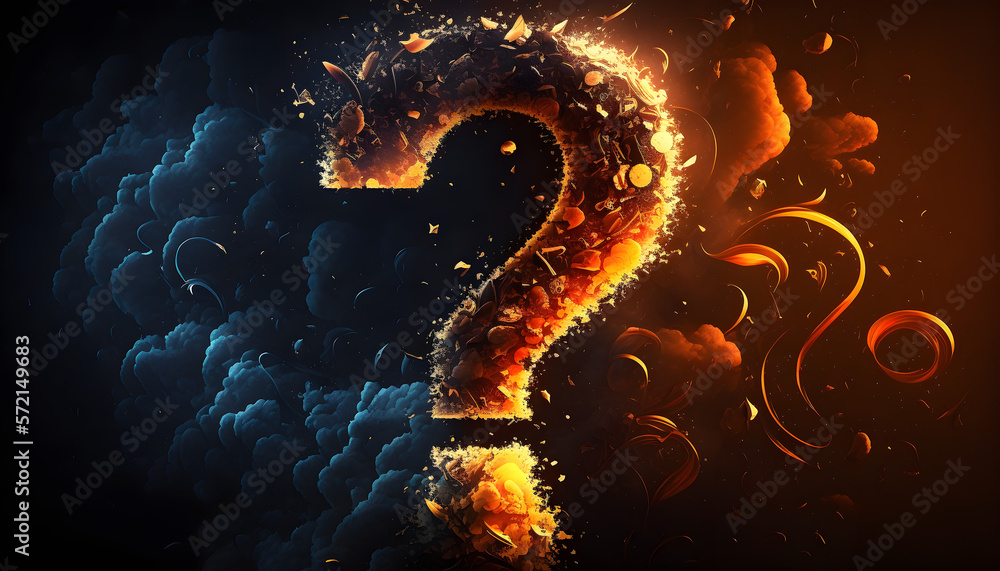 Big question mark, background texture of questioning, created with ...