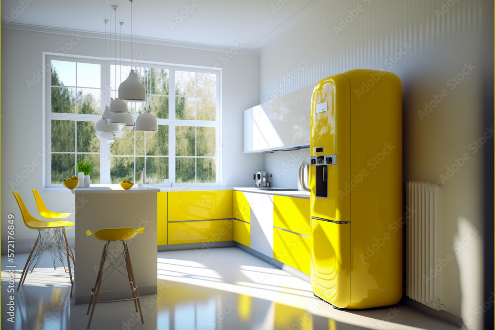 Super photo realistic kitchen interior design, generative ai background ...
