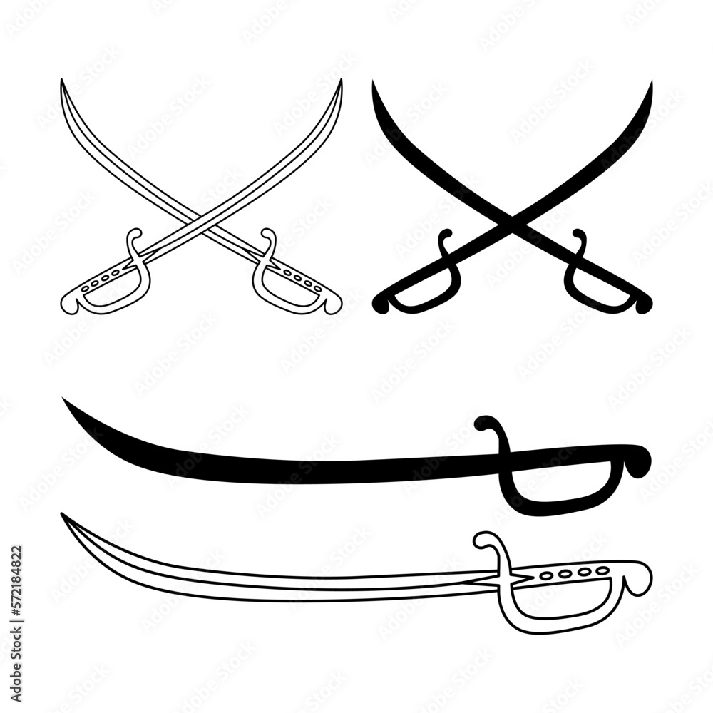 Vector de Stock arabic sword illustration. middle eastern army weapons ...