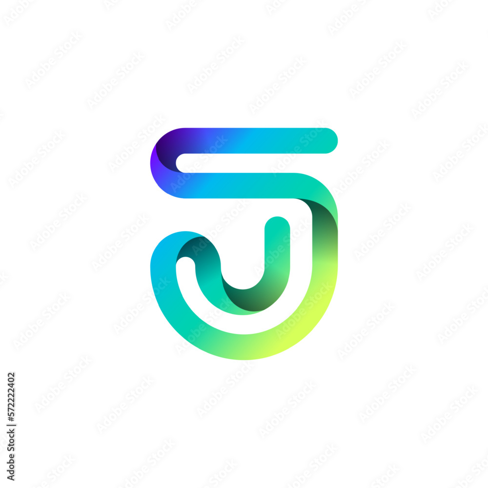 Ribbon font alphabet, English uppercase 3d letter J, vector ...