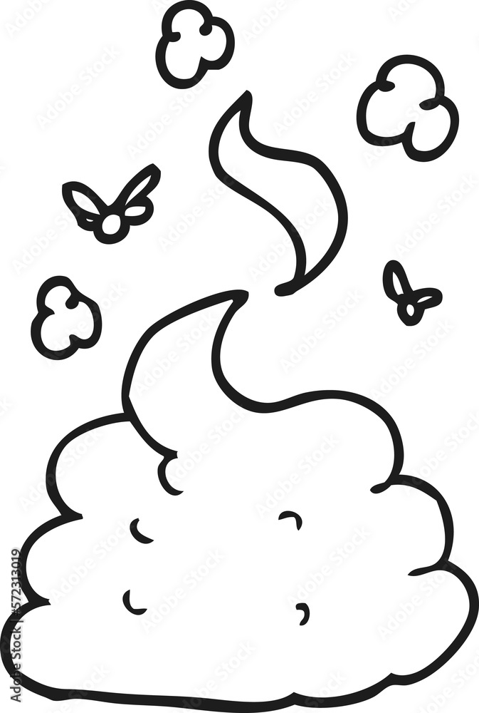 black and white cartoon gross poop Stock Illustration | Adobe Stock