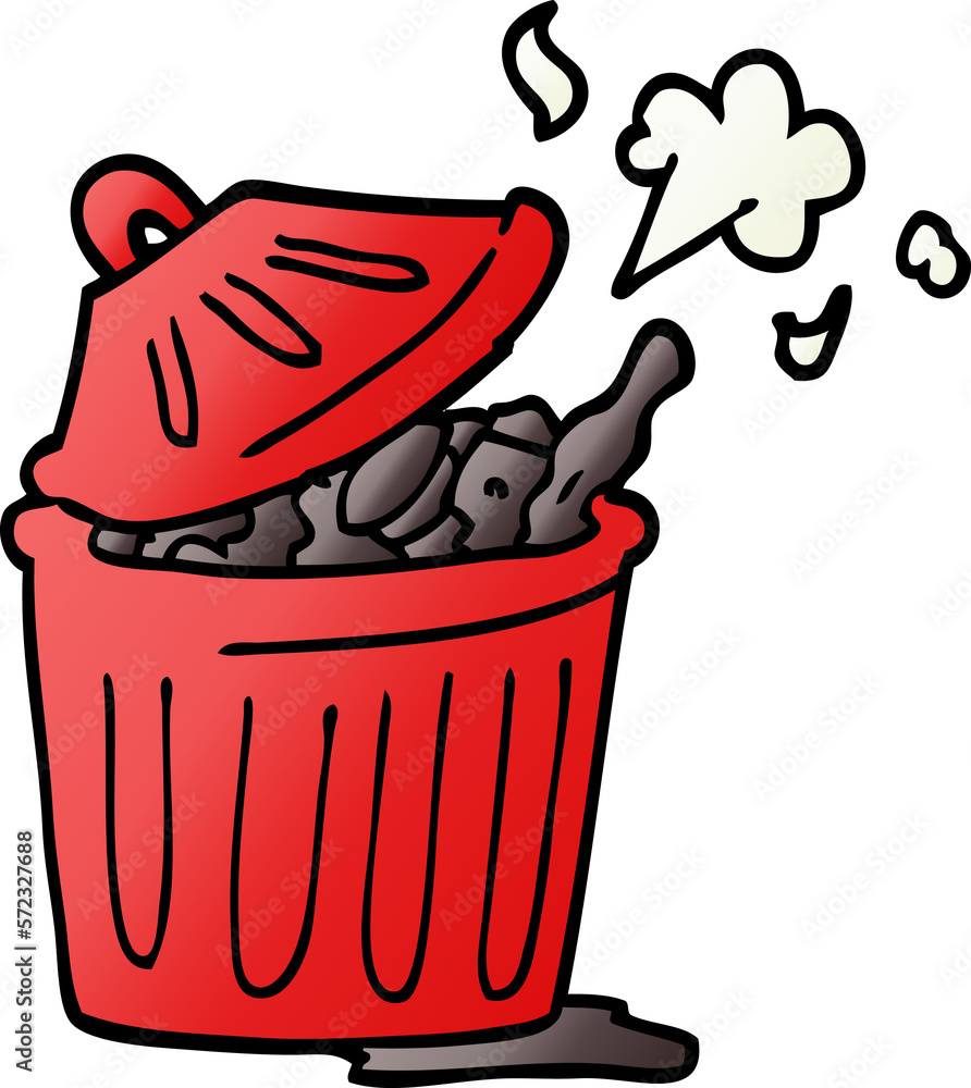 cartoon doodle waste bin Stock Illustration | Adobe Stock