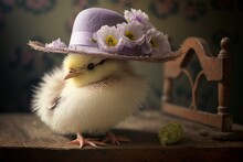 Baby Chick In Easter Bonnet Free Stock Photo - Public Domain Pictures