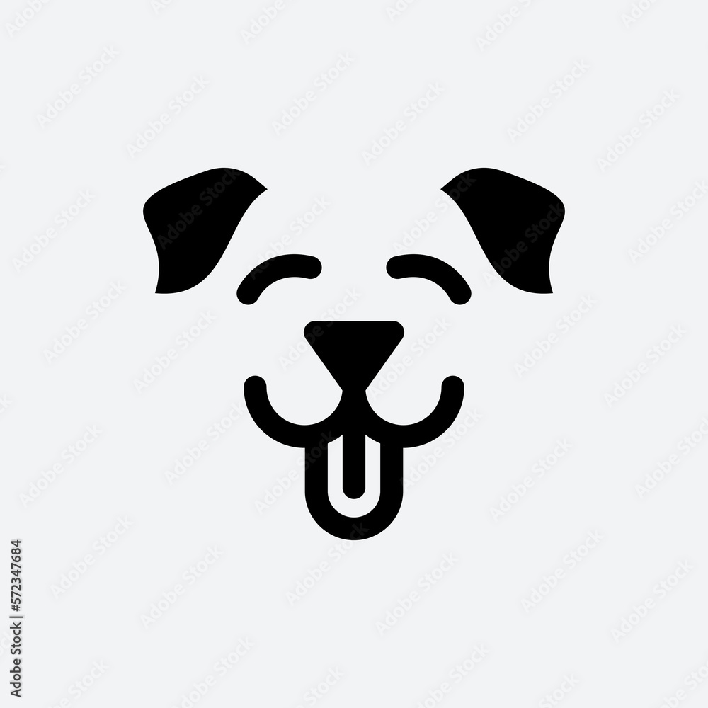 simple dog head icon logo vector design, modern logo pictogram design ...
