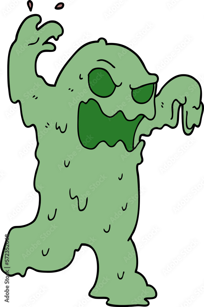 cartoon doodle slime monster Stock Illustration | Adobe Stock