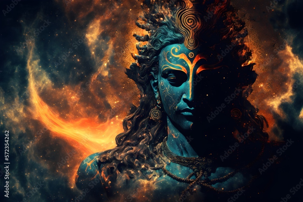 Mahashivratri. lord shiva in universe, a transcendental spiritual image ...
