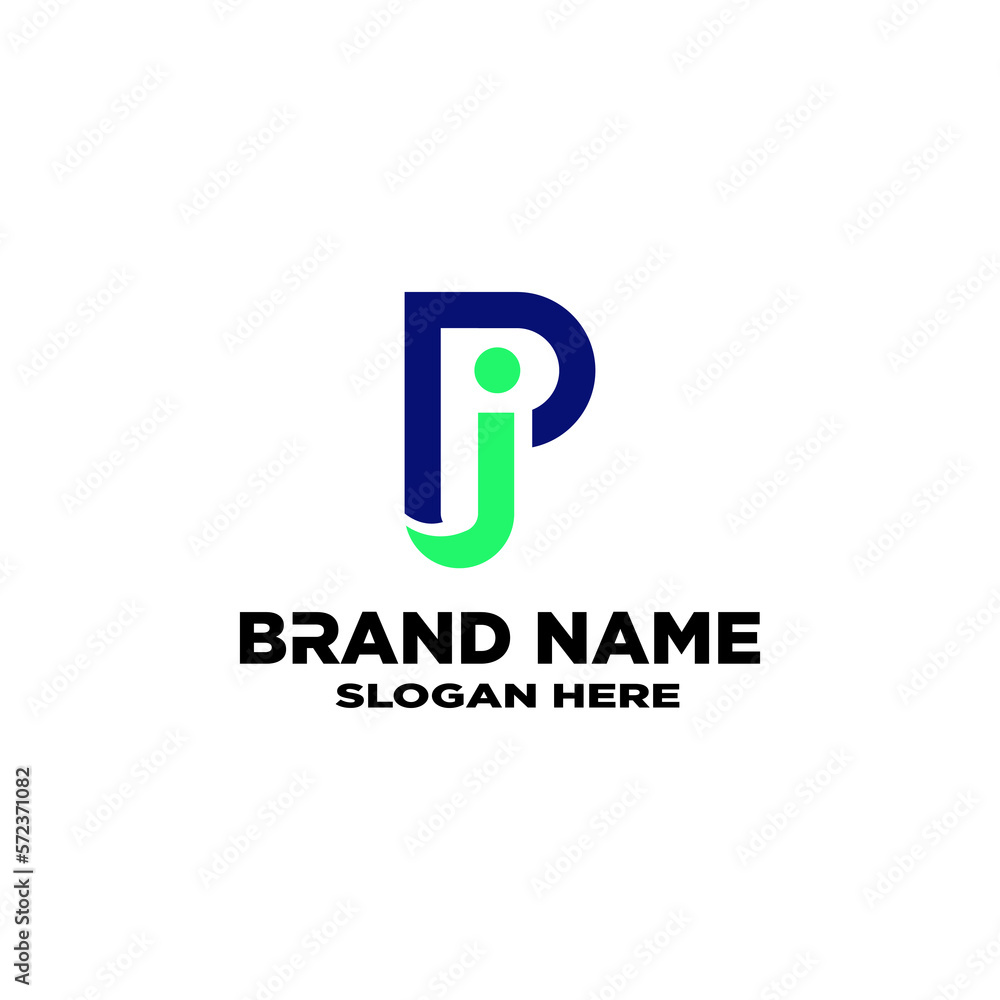initial PI letter logo design Stock Vector | Adobe Stock