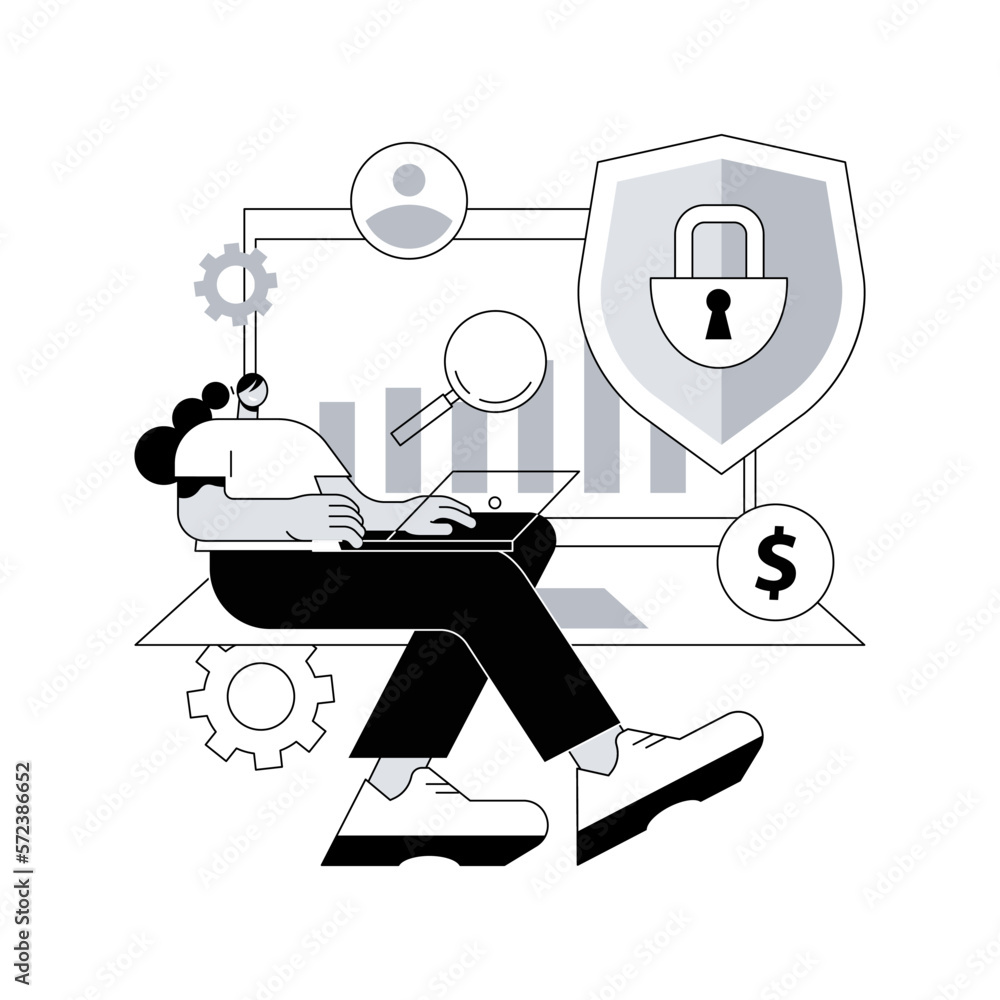 Cyber security risk management abstract concept vector illustration ...
