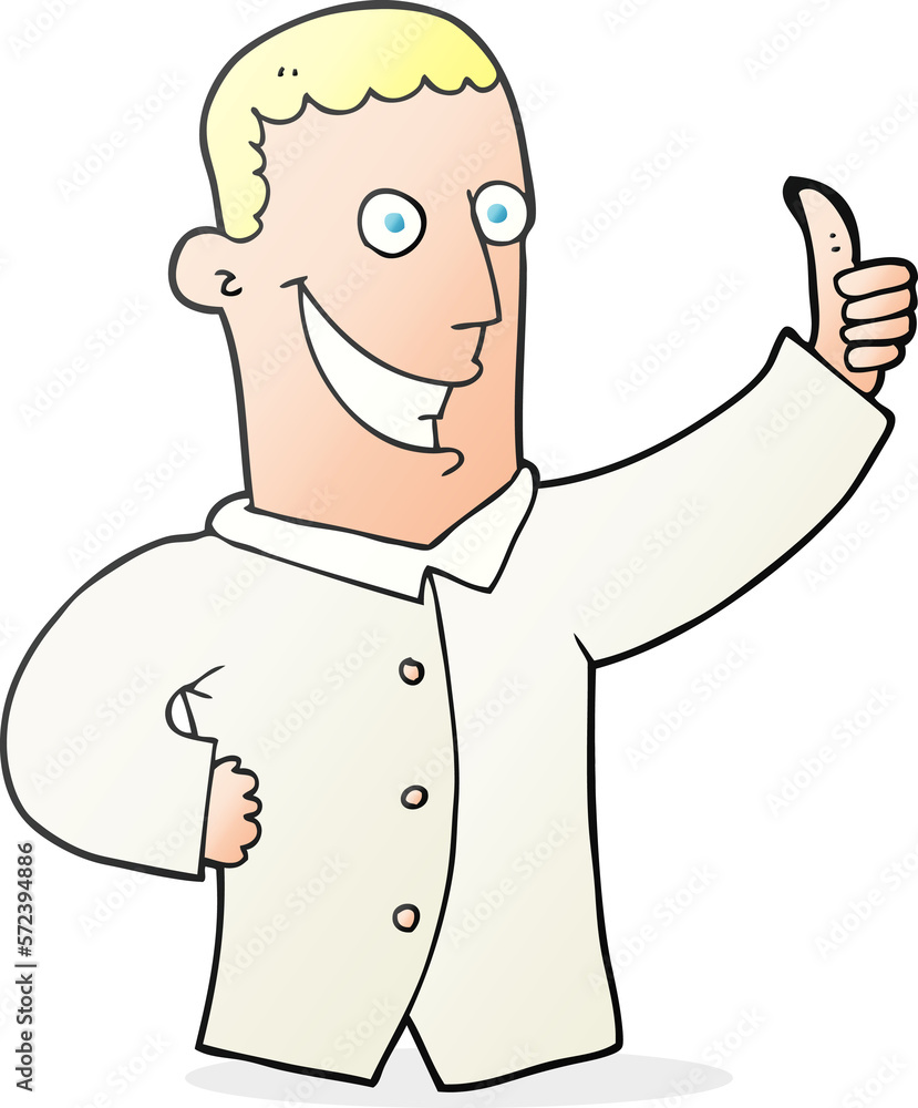 cartoon man giving approval Stock Illustration | Adobe Stock