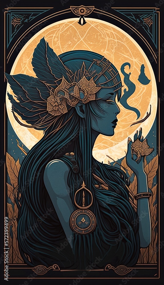 Neftis or Nebthet, Egyptian goddess, sister of Isis, goddess of death ...