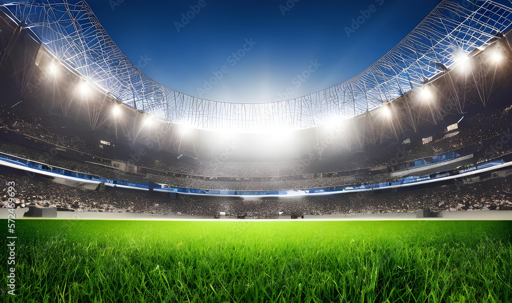 Cinematic Football stadium background with full of crowded audience ...