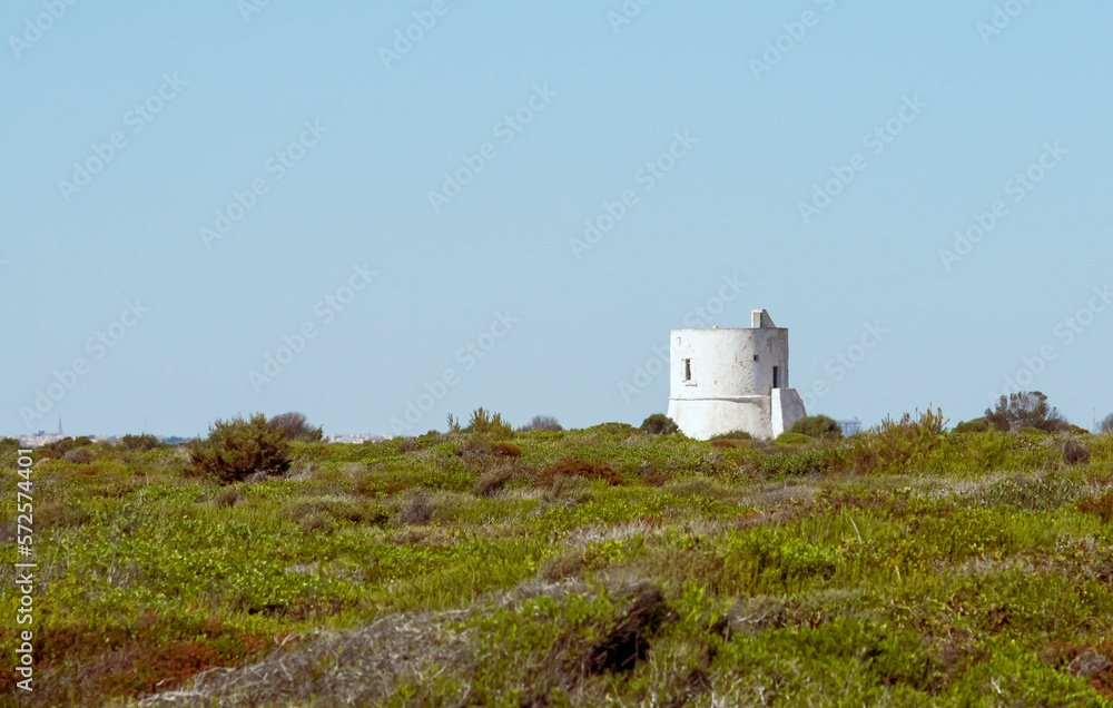 Foto Torre del Pizzo de forma cilíndrica y de color blanco rodeada de ...