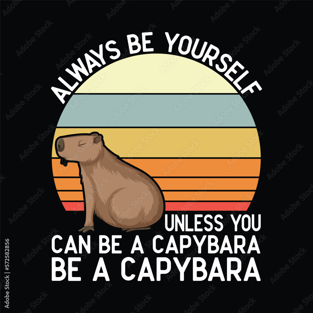 Respect The Capybara Funny Capibara Stock Vector | Adobe Stock