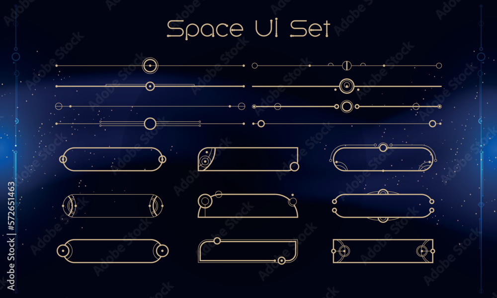 Set of Tribal User Interface Elements. Space ethnic HUD. Good for game ...