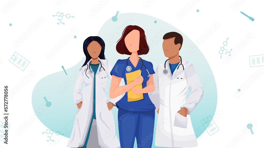 Webconcept illustration national doctor day. Doctor man, woman black ...