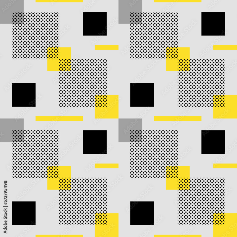 Yellow Gray Geometry minimalist seamless pattern artistic poster with ...