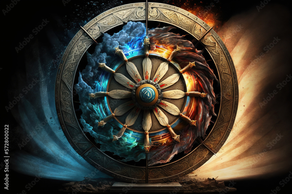 Wheel of samsara rebirth special effect, concept of Karma Cycle and ...