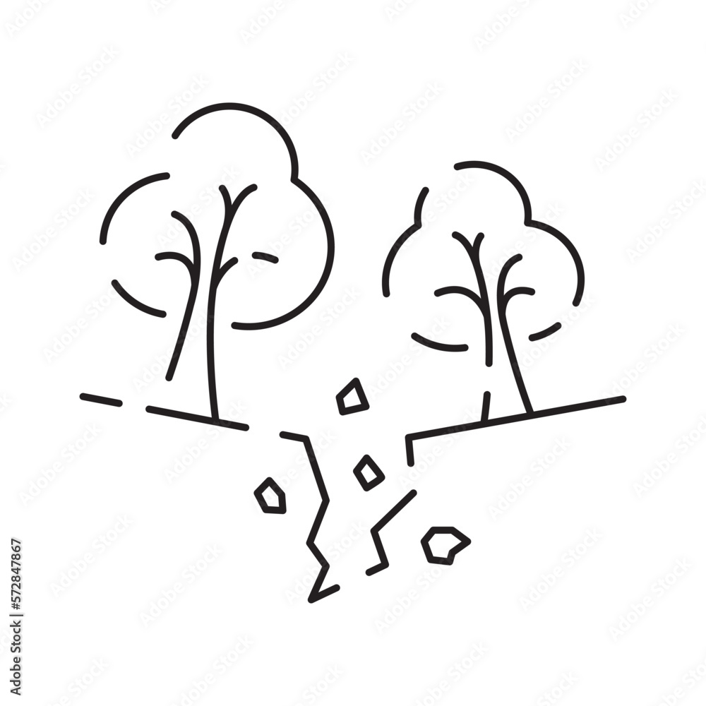 Earthquake line icon. Pray For Turkey. Central fault line. Centerline ...