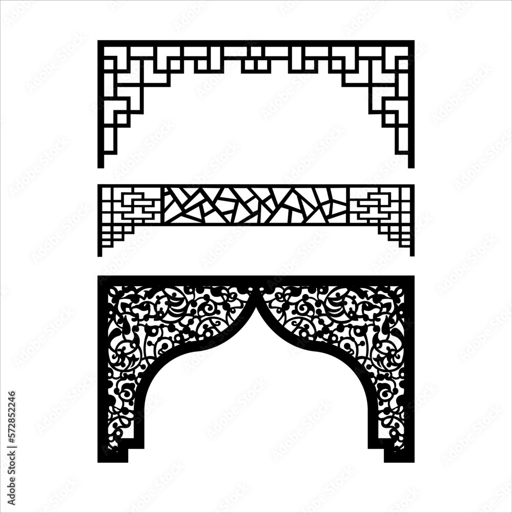 Laser cutting design for temple, Mandir Jali, Partition arch for temple ...